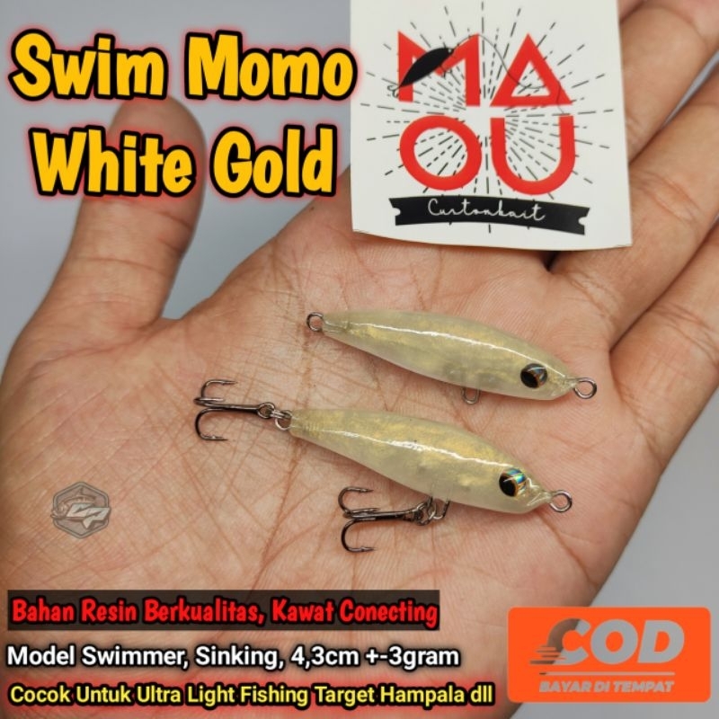 Jual SWIM MOMO WHITE GOLD / swimmer resin / Swimmer bait / Lure Hampala ...
