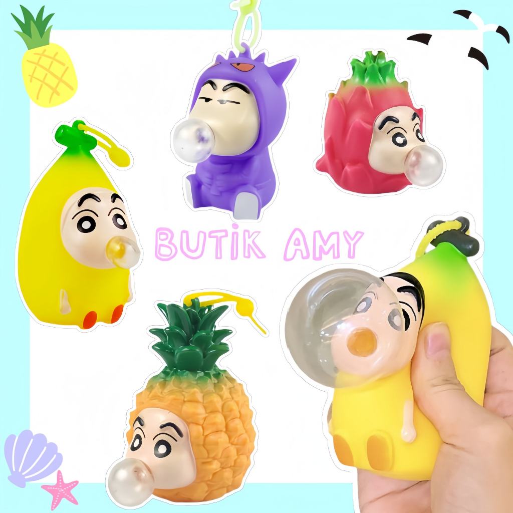 Jual [Bisa Meniup Gelembung] Crayon Shinchan Yang Lucusquishy Gantungan ...