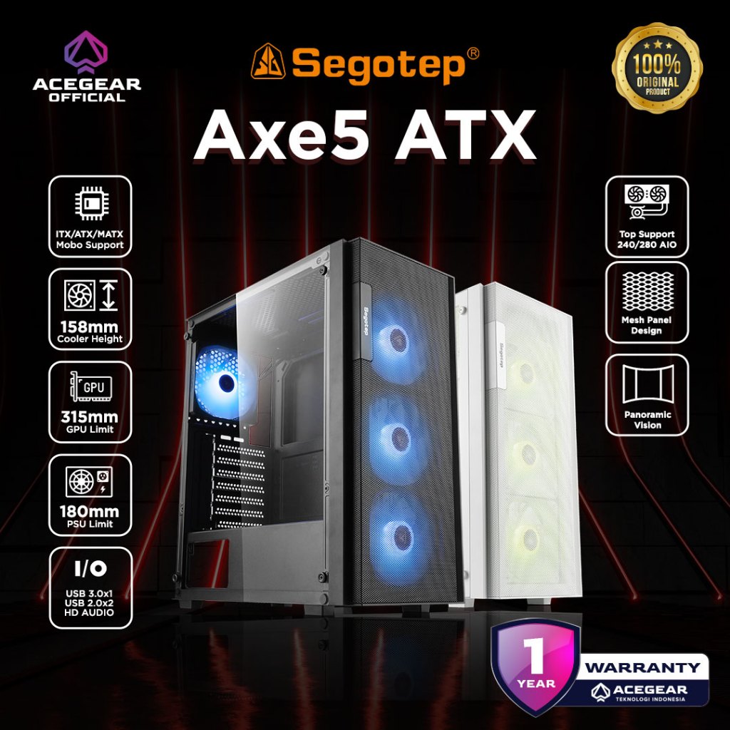 Jual SEGOTEP AXE5-ATX (ATX Budget PC Case) | Shopee Indonesia