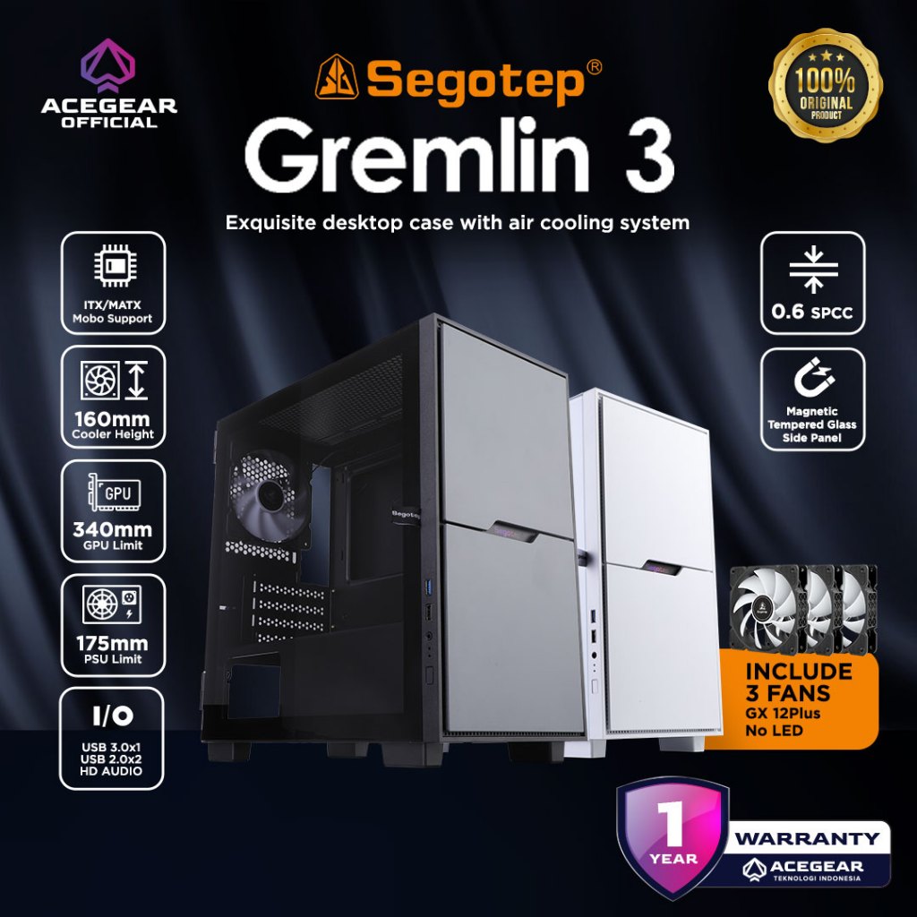 Jual SEGOTEP GREMLIN 3 (M-ATX Premium PC Case) | Shopee Indonesia