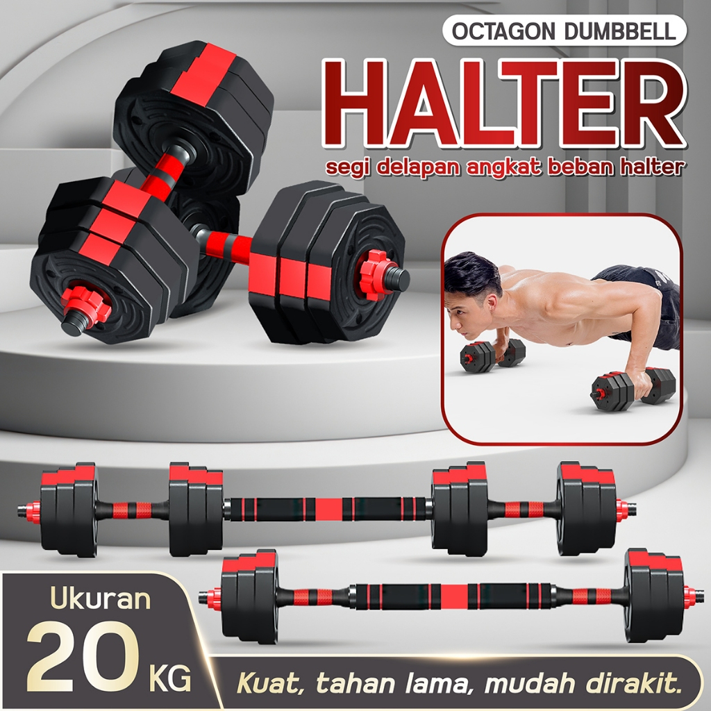 Jual BG Sport Dumbbell barbell Set 20Kg Alat Olahraga Beban Angkat Besi | Shopee Indonesia