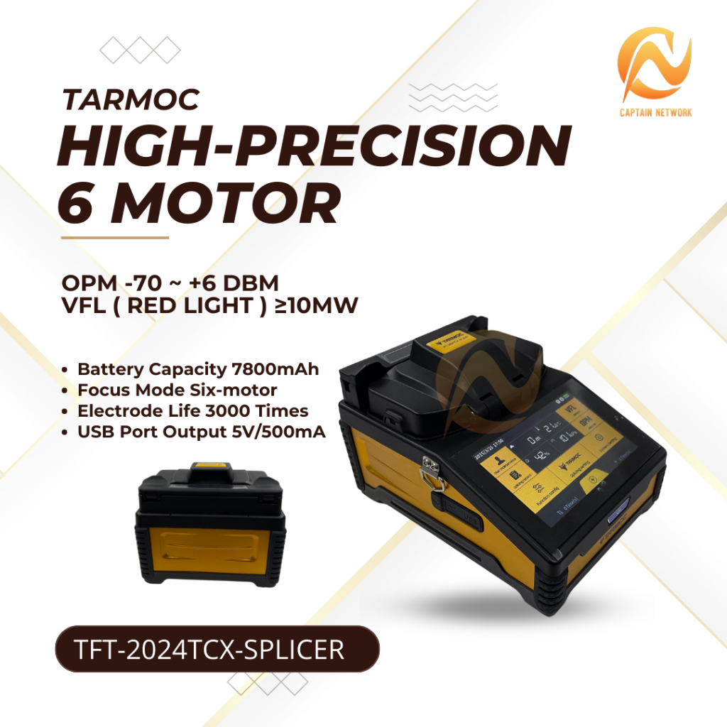 Jual Tarmoc TFT-2024TCX-SPLICER | 6 Motor Fiber Optic Fusion Splicer ...