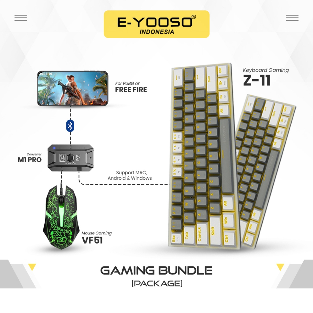 Jual Paket Gaming Keyboard Hp Android Game Hp Gaming RGB PUBG Keyboard ...