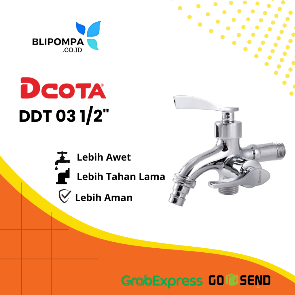 Jual kran double cabang keran tembok Dcota DDT 03 1/2” | Shopee Indonesia