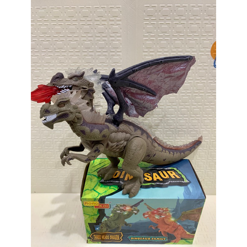 Jual MAINAN ANAK NAGA BERKEPALA TIGA DINOSAURS JUMBO LAMPU DAN JALAN ...