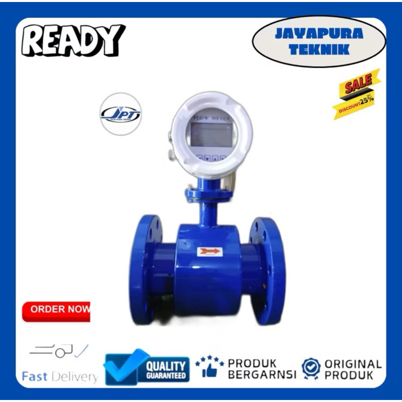 Jual Flowmeter Electromagnetic DN25 1"Inch Flow Meter Electromagnetic DN 25 Meteran Air Digital ...