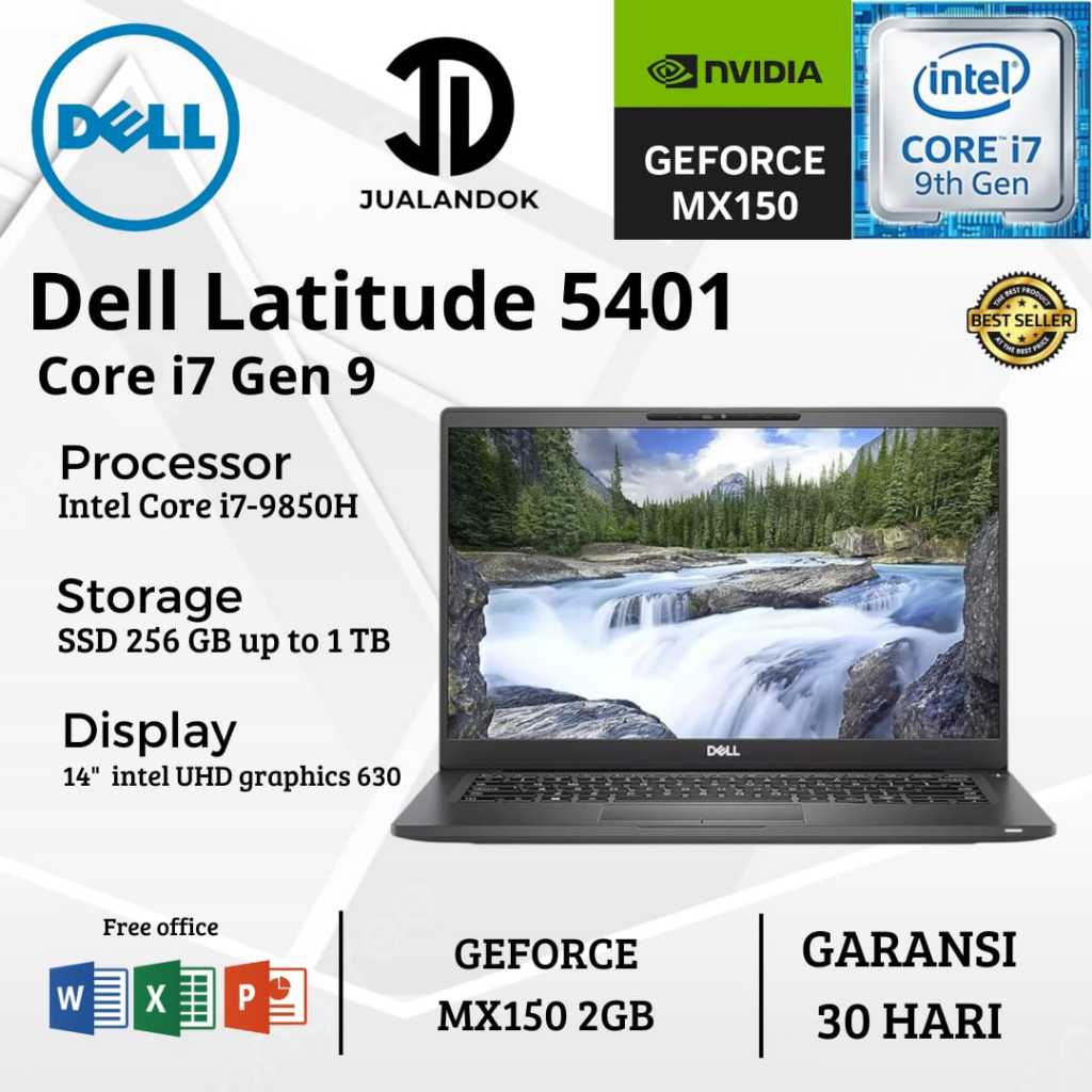 Jual Laptop Dell Latitude 5401 Core i7 Gen 9 - RAM 16GB - SSD 1TB - 14 ...