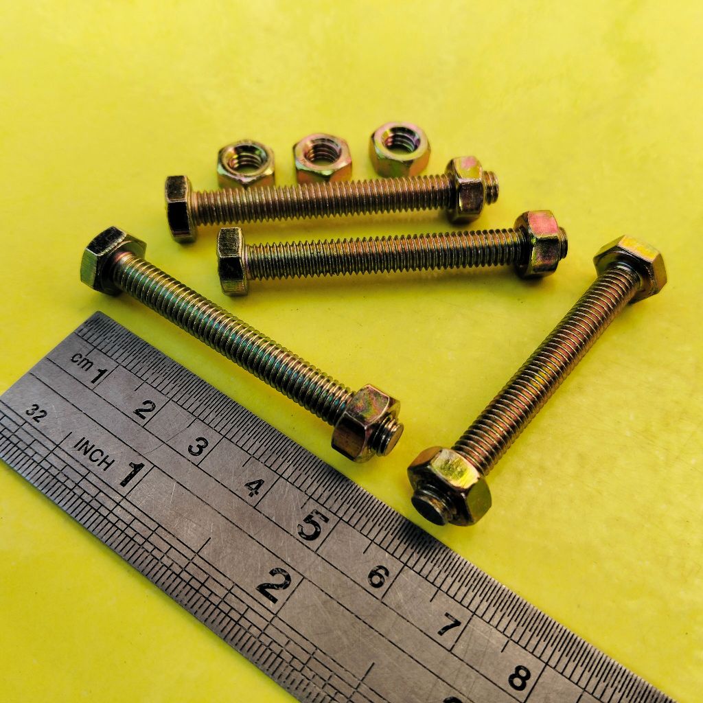 Jual BAUT MUR KUNING M6 X 55 / BAUT 10 KUNCI 10 / BMK M6 X 55 / BAUT M6X55 KUNING / BAUD KUNING ...