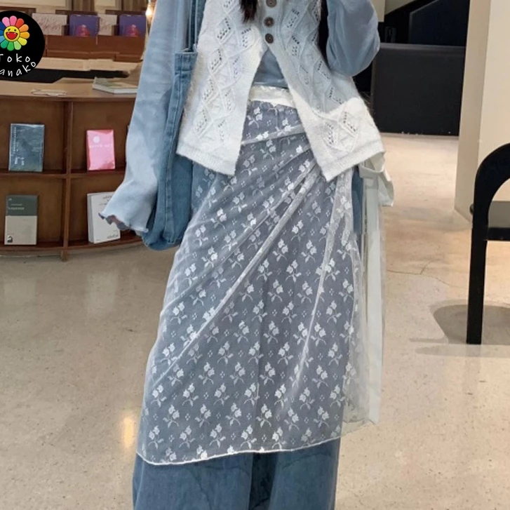 Jual SY-10 kain pinggang lace belt y2k apron skirt curtain syal shawl ...