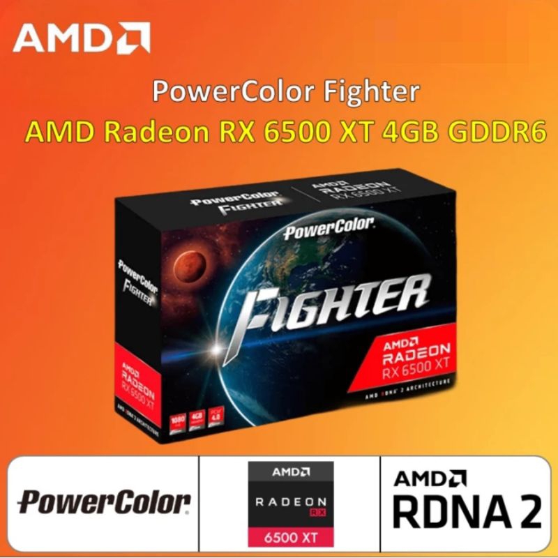 Jual PowerColor Fighter AMD Radeon RX 6500 XT 4GB GDDR6 Baru & Garansi ...