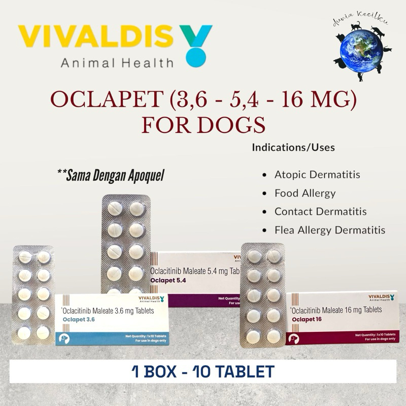 Jual Vivaldis Oclapet Tablet Anti Alergi / Gatal Atopic Dermatitis ...