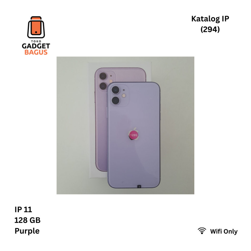 Jual 294 - Original IP 11 128GB Purple 6,1 inchi Wifi Only / SIM Locked Inter 2nd Fullset ...