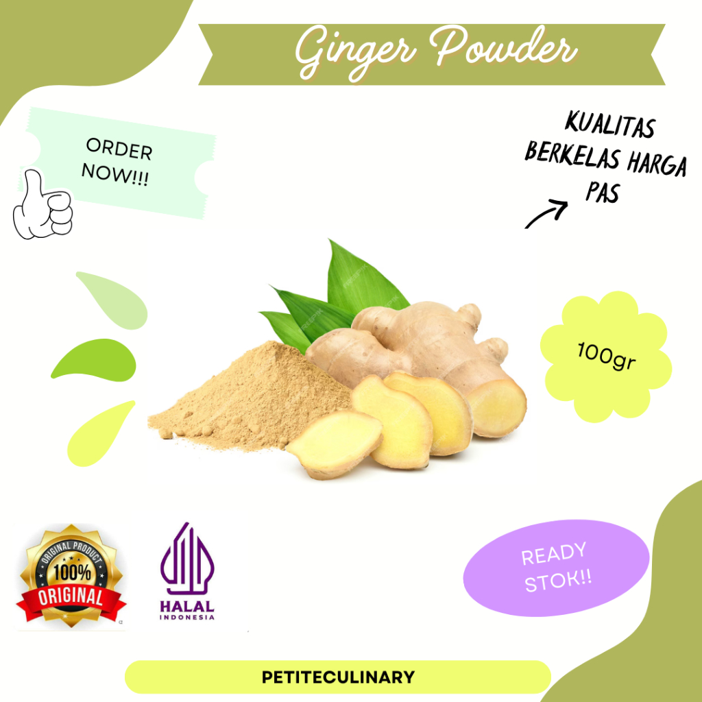 Jual Ginger Powder -Jahe Putih Bubuk 100 gr Murni Halal Varietas Jahe ...