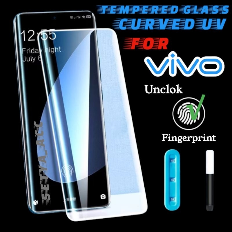Jual Tempered Glass Melengkung Curved Uv Clear Bening Vivo V25 V27 V29 V30 V30e V40 Pro X50 X60 ...