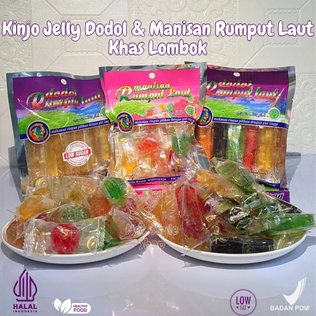 Jual Kinjo Jelly Dodol & Manisan Rumput Laut Khas Lombok / Kinjo Jelly ...