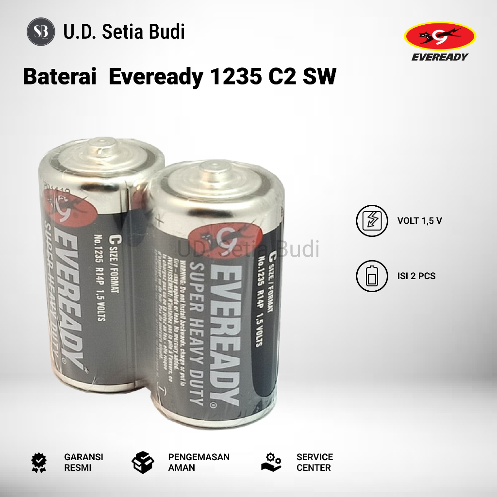 Jual Battery Size C Eveready SHD 1235 Baterai Eveready Super Heavy Duty ...