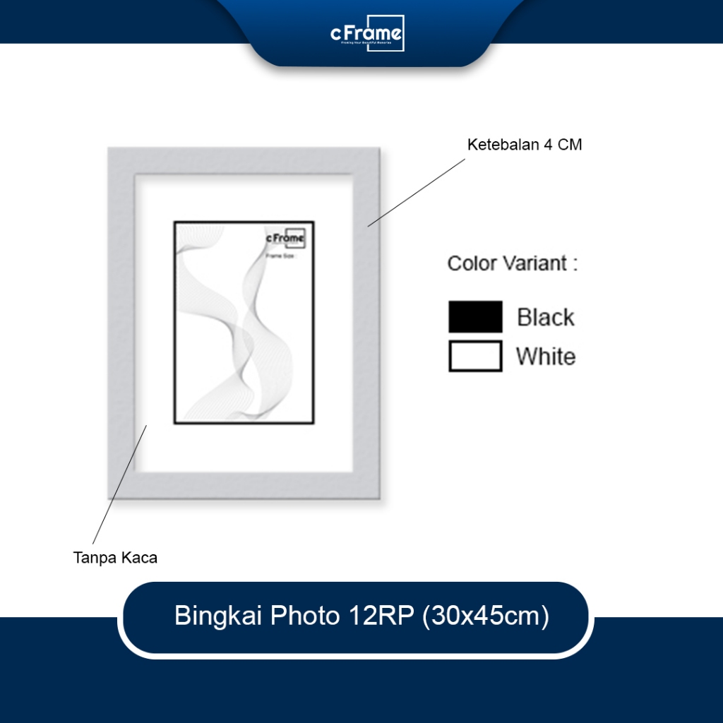 Jual C Frame Bingkai Foto 12R Fiber 4cm 30 x 40 cm Tanpa Kaca | Shopee Indonesia