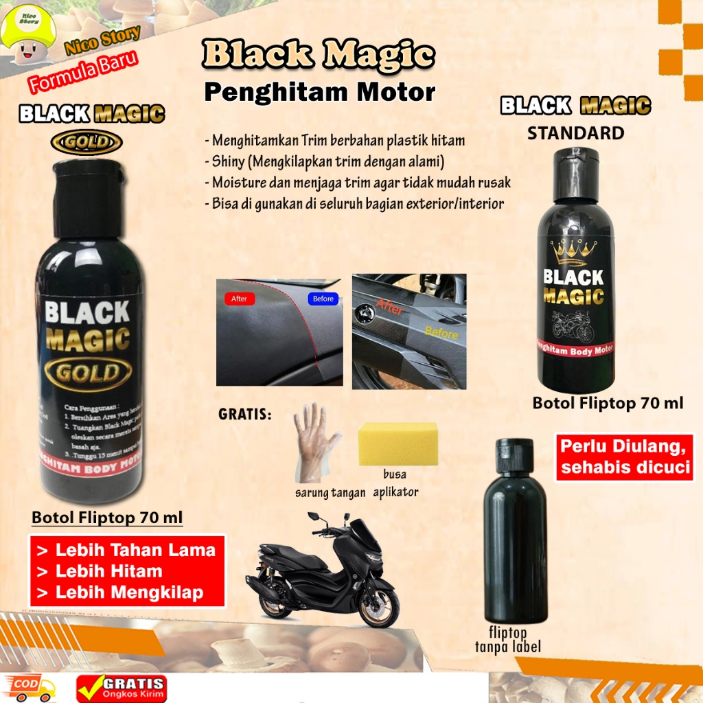 Jual (NCS) GROSIR Penghitam Motor Mobil BOTOL FLIPTOP 70Gr Tanpa LABEL Magic Black Dashboard ...
