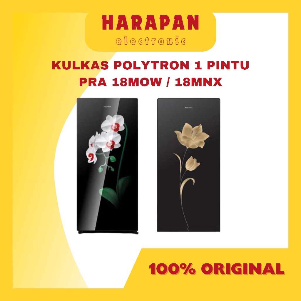 Jual KULKAS 1 PINTU POLYTRON PRA 18MOW 18MNX BELLEZA GLASS DOOR ...
