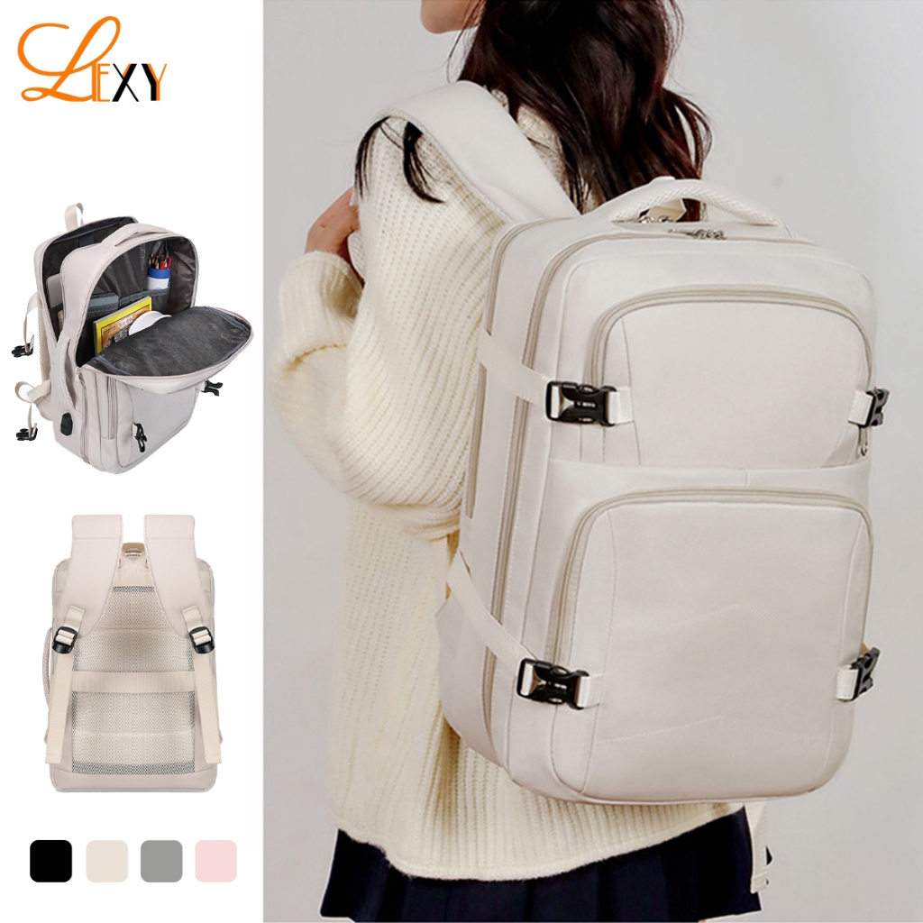 Jual LEXY Tas Ransel Polos Fashion Tas Sekolah Wanita 35L Tahan Air Tas ...