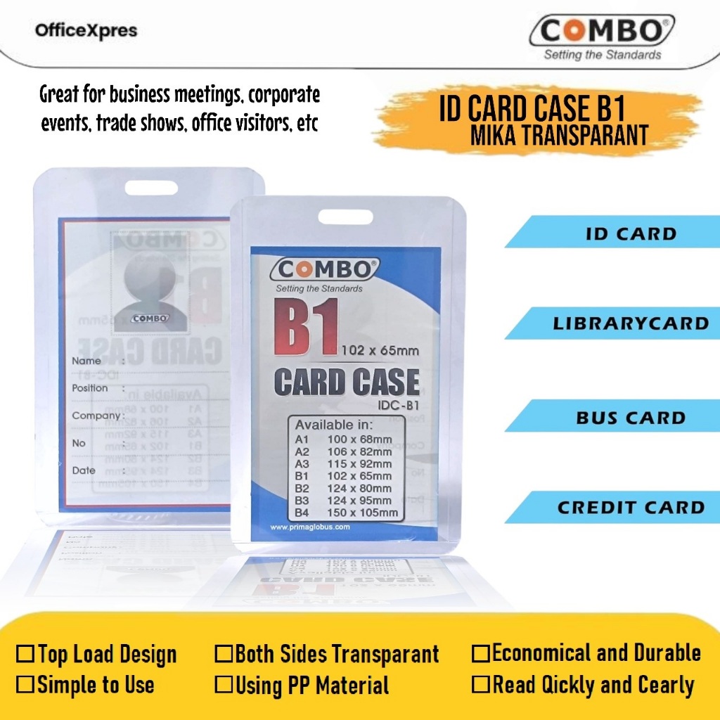 Jual ID Card Case A1 , B1 + Jepit / Id Card Set / Name Tag Plastik ...
