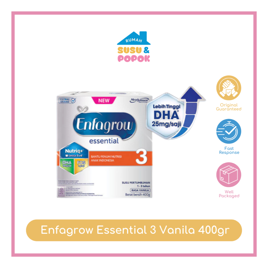 Jual Enfagrow Essential 3 1-3 Tahun Vanila 400gr | Shopee Indonesia