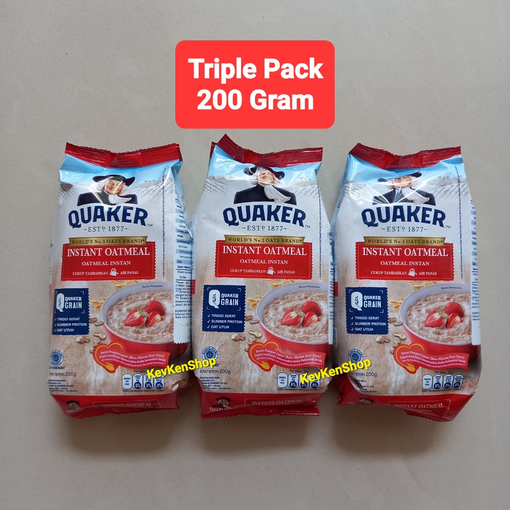 Jual Quaker Oat Instant Oatmeal Sereal 200gram Exp JANUARI 2027 Merah ...