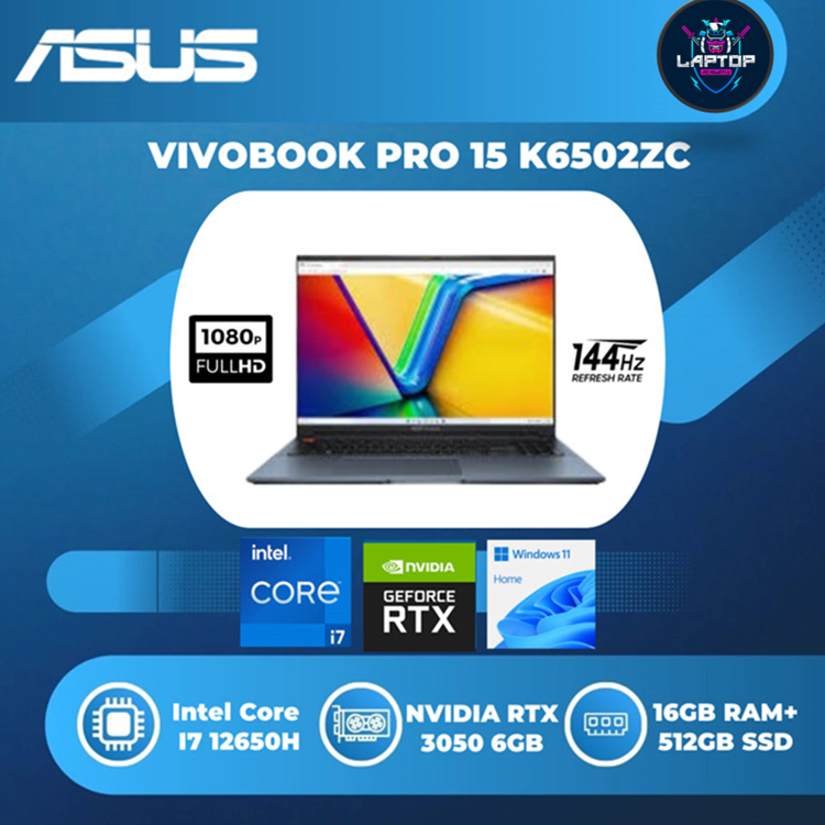 Jual ASUS VIVOBOOK PRO 15 K6502ZC I7 12650 RTX3050 4GB/ 16GB 512GB W11 ...
