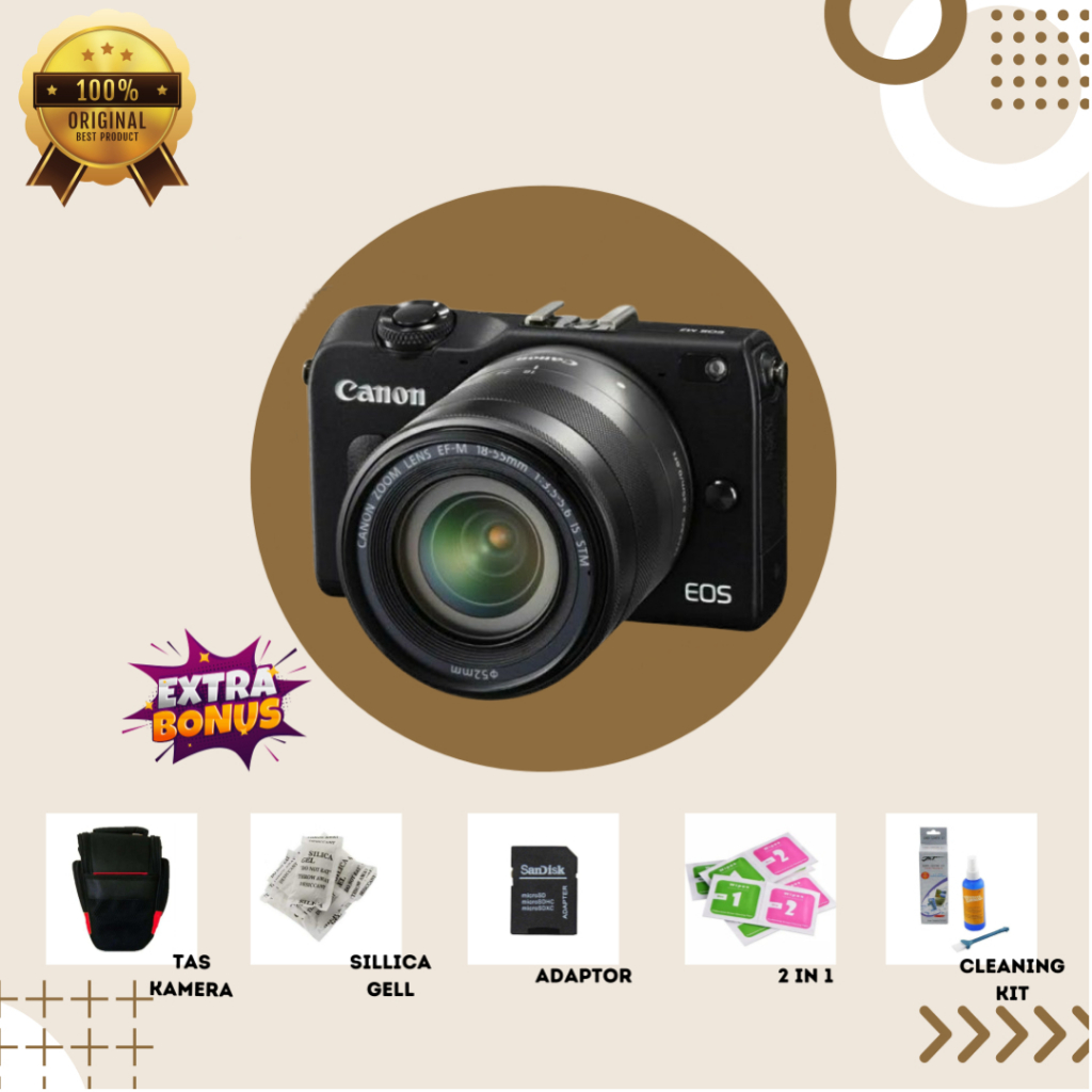 Jual [KAMERA MIRRORLESS] CANON EOS M2 BLACK MULUS SECOND BERGARANSI ...