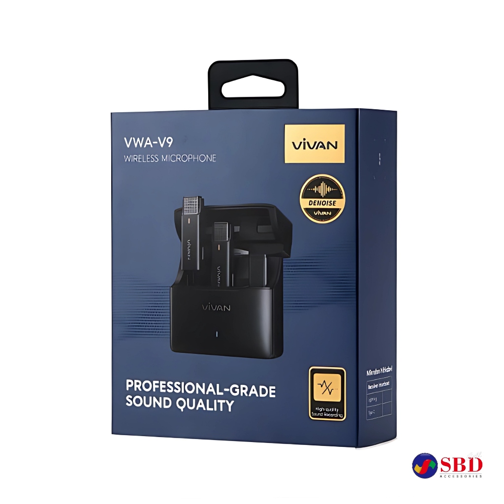 Jual VIVAN Wireless Dual Microphone VWA-V9 HQ Sound Recording AI Noise ...