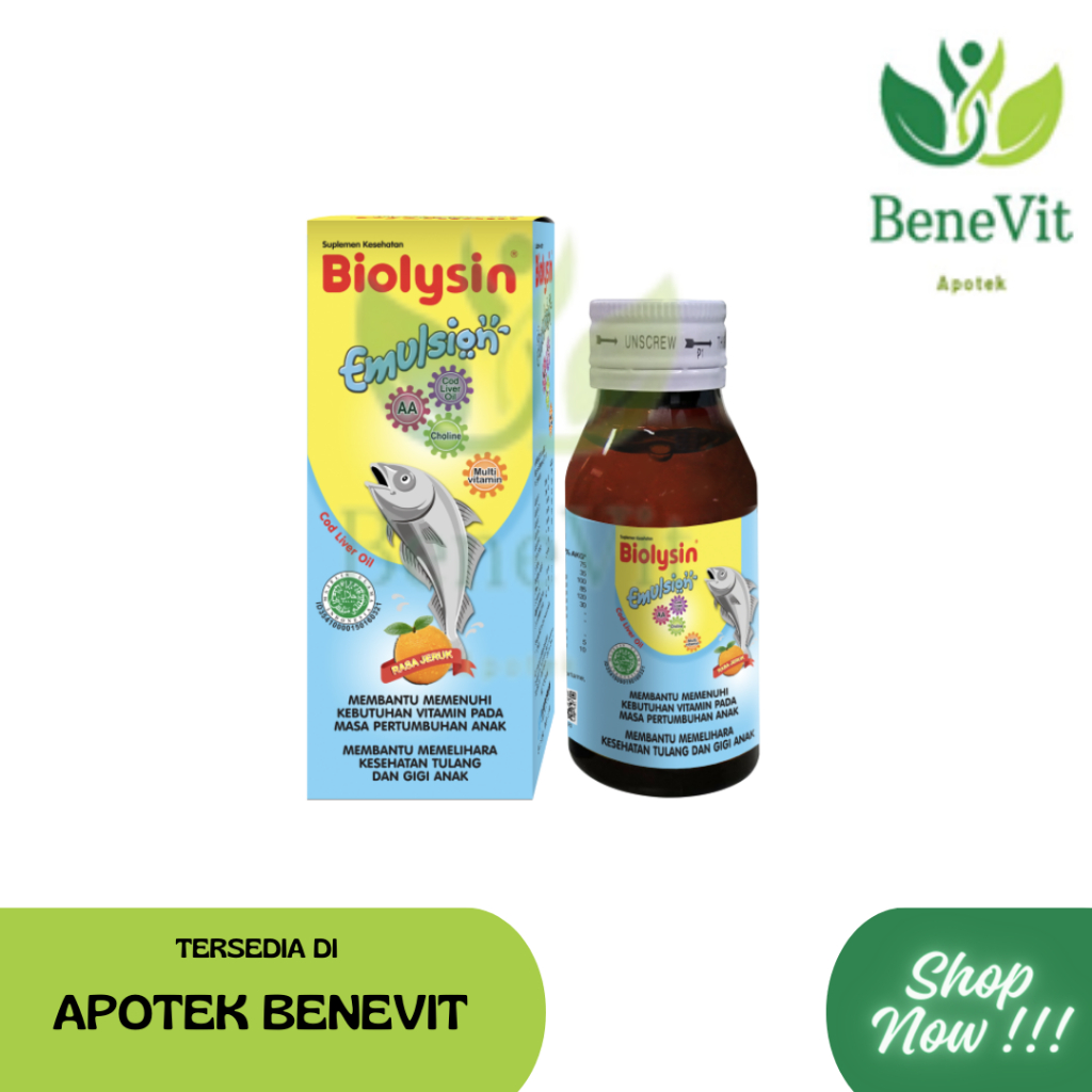 Jual BIOLYSIN EMULSION 60ML JERUK - DHA dan Minyak Ikan | Shopee Indonesia