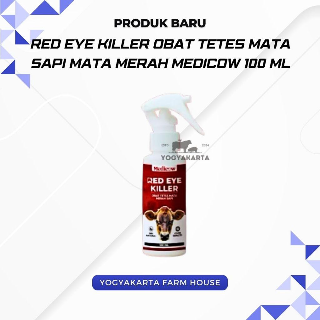 Jual Red Eye Killer Obat Tetes Mata Sapi Mata Merah Medicow 100 Ml ...
