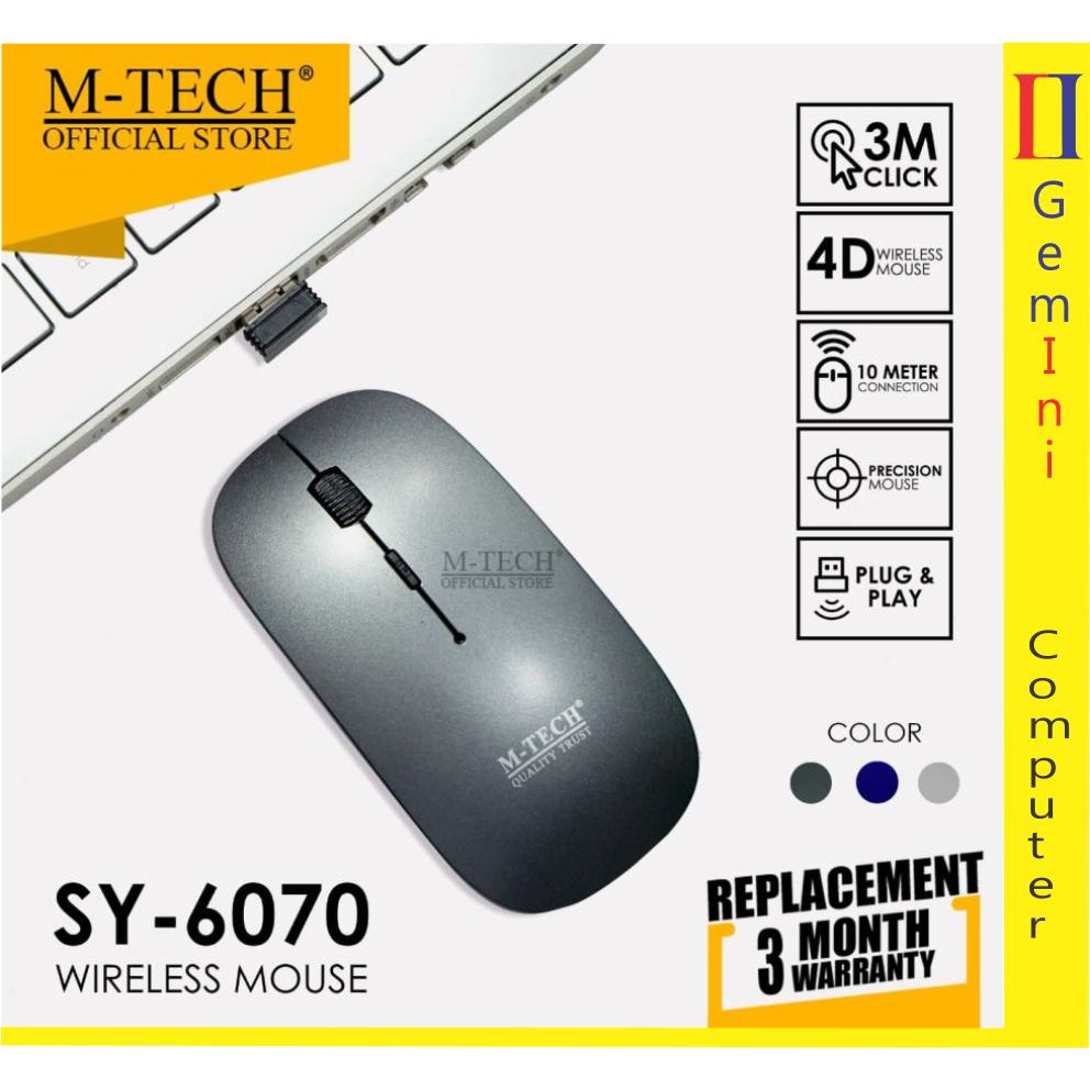Jual mouse M-Tech Original Wireless SY 6070 ( slim dan bentuk seperti ...
