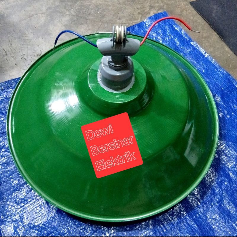 Jual Kap WD Hijau 31cm E27 + Fitting WD E27 Keramik Body Besi - Kap Lampu Jalan Tudung - Kap ...