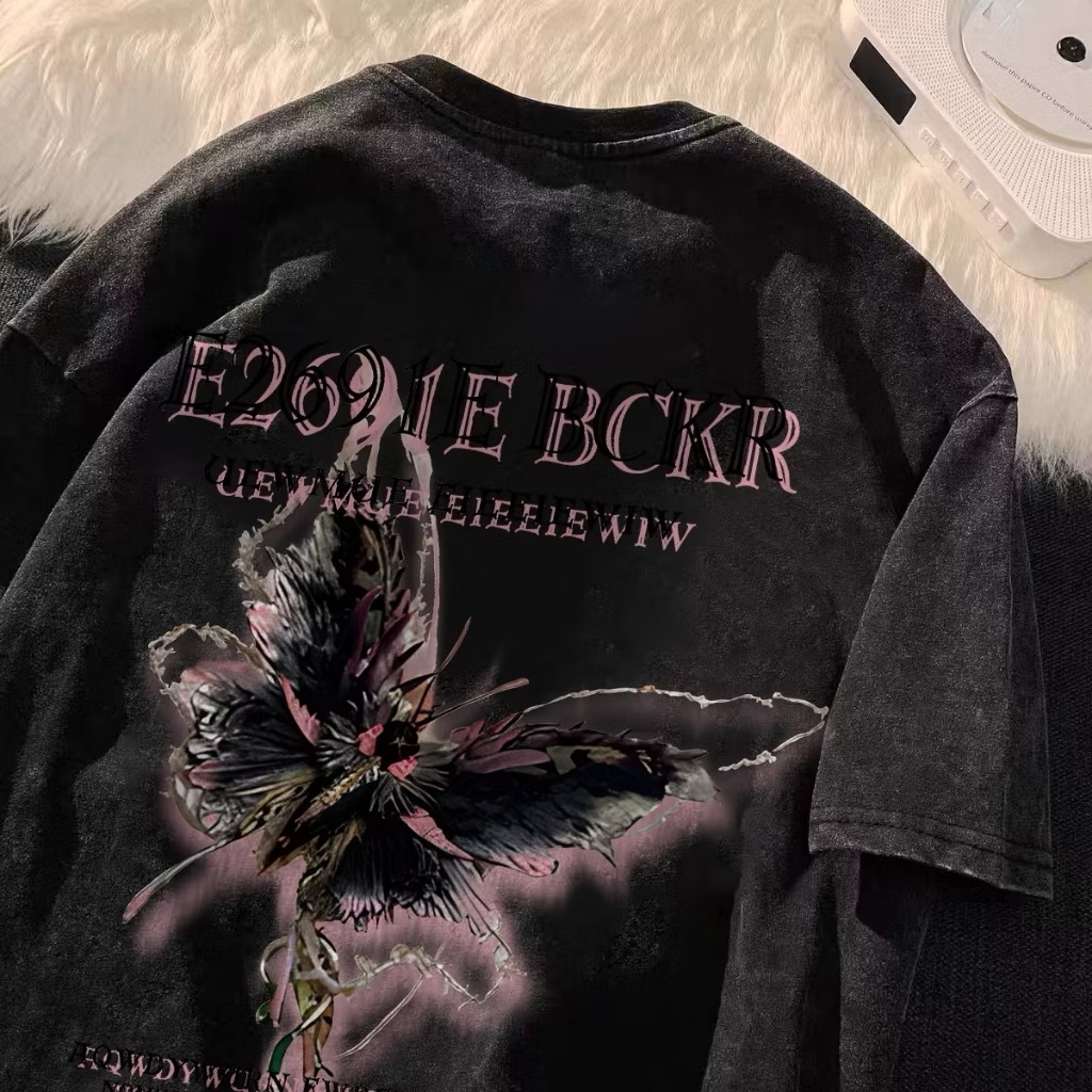 Jual Lucky88k Kaos Oversize Lengan Pendek T-Shirt Color Butterfly ghost ...