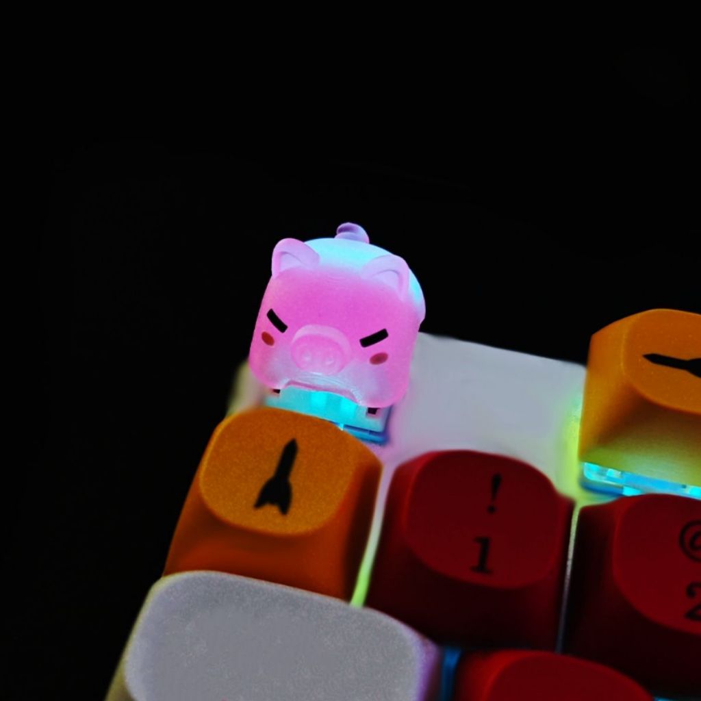 Jual Cute pink piggy Mechanical keyboard keycaps Personalization ...