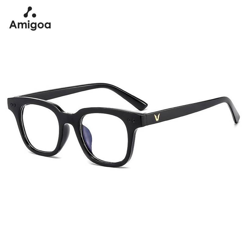 Jual AMIGOA Kacamata Retro Bingkai Persegi Anti Cahaya Biru Kacamata ...