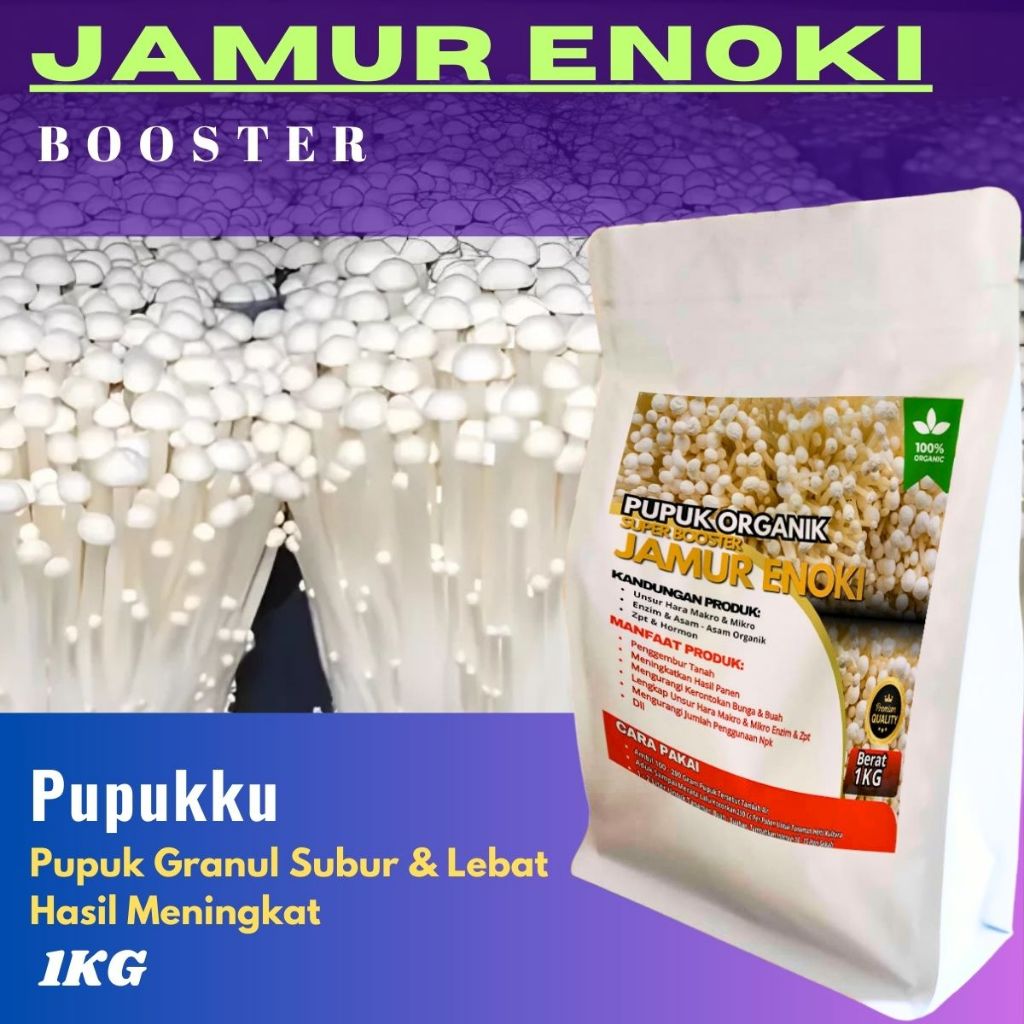Jual Pupuk Jamur Enoki Pemacu Pertumbuhan Booster Jamur Enoki Agar ...