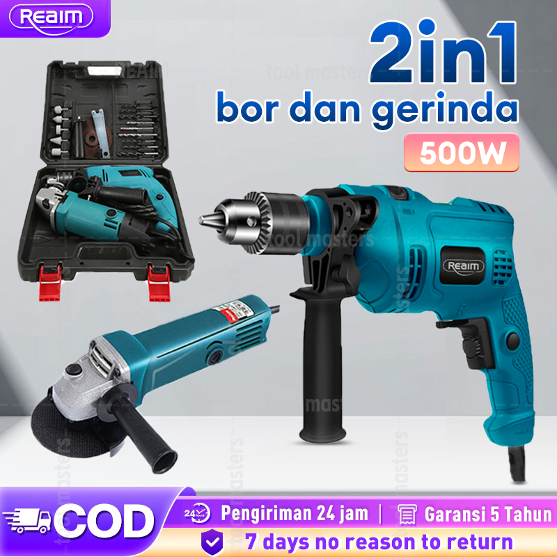 Jual Mesin Gerinda Tangan dan Mesin Bor Listrik-13mm-power tools-paket ...