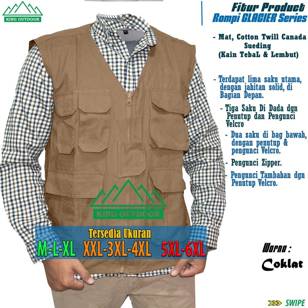 Jual Rompi Biker Glacier Series Bahan Twill Canada Sweding - Rompi ...