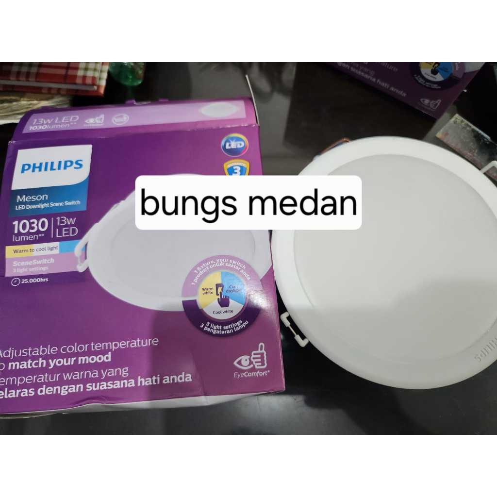 Jual Lampu Led PHILIPS MESON tricolor TRI COLOR 3WARNA PUTIH KUNING 13w 13 Watt Tanam PANEL ...