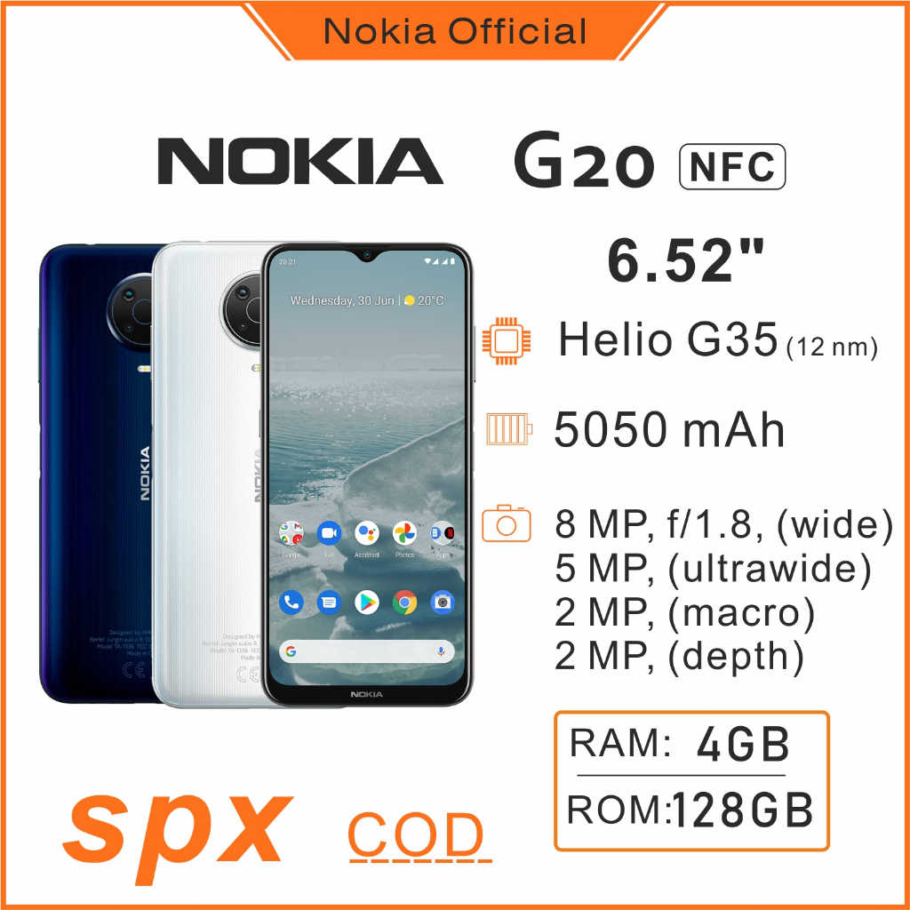Jual Nokia G20 - NFC-4GB+128GB | 6.52 inch | 48MP main camera | andoroid 13 original | resim ...