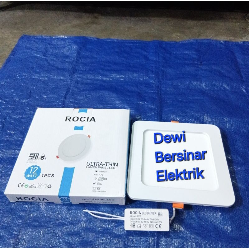Jual Rocia Lampu Panel LED 12W Full SNI Kotak Cahaya Putih - LED ...