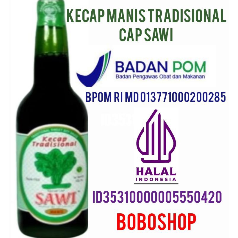 Jual KECAP MANIS TRADISIONAL CAP SAWI BOTOL KACA 600 ML | Shopee Indonesia