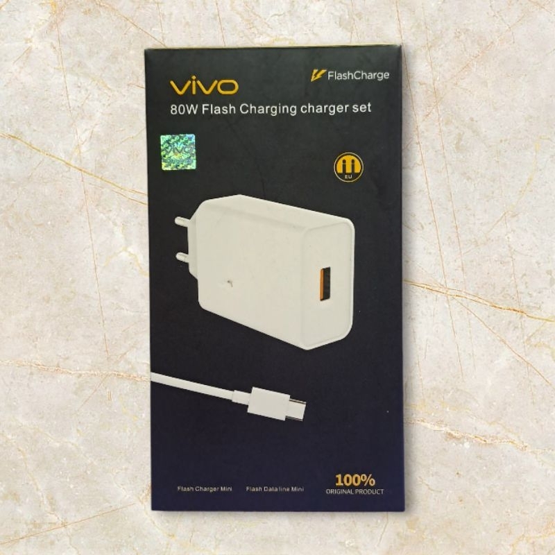 Jual Charger vivo flashcharge 80watt fastcharging type C 100%original ...
