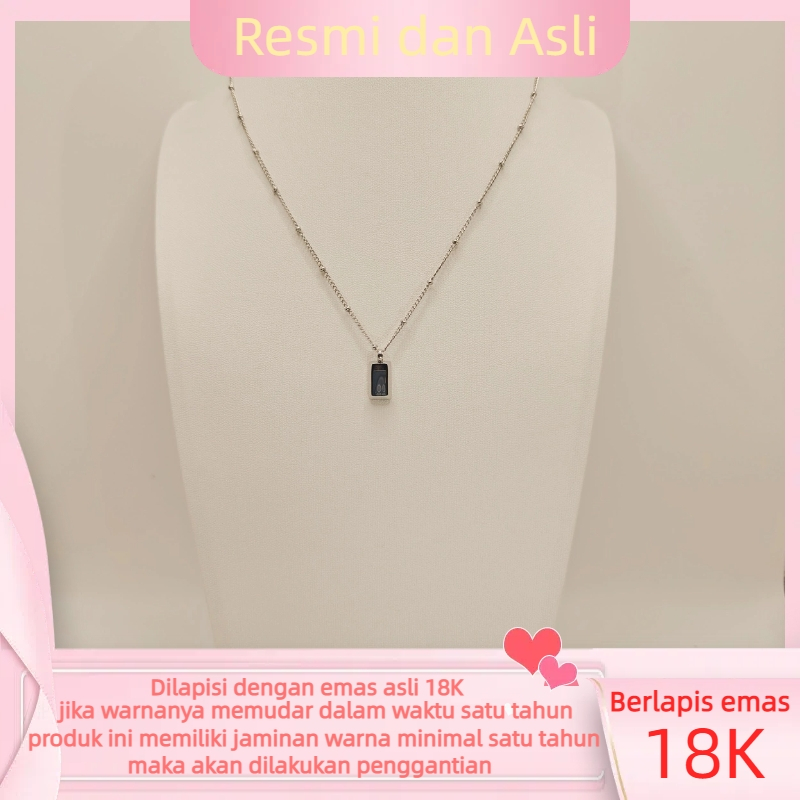 Jual Kalung batangan perak berlapis emas 18K anti alergi dan anti luntur gaya Jepang dan Korea ...