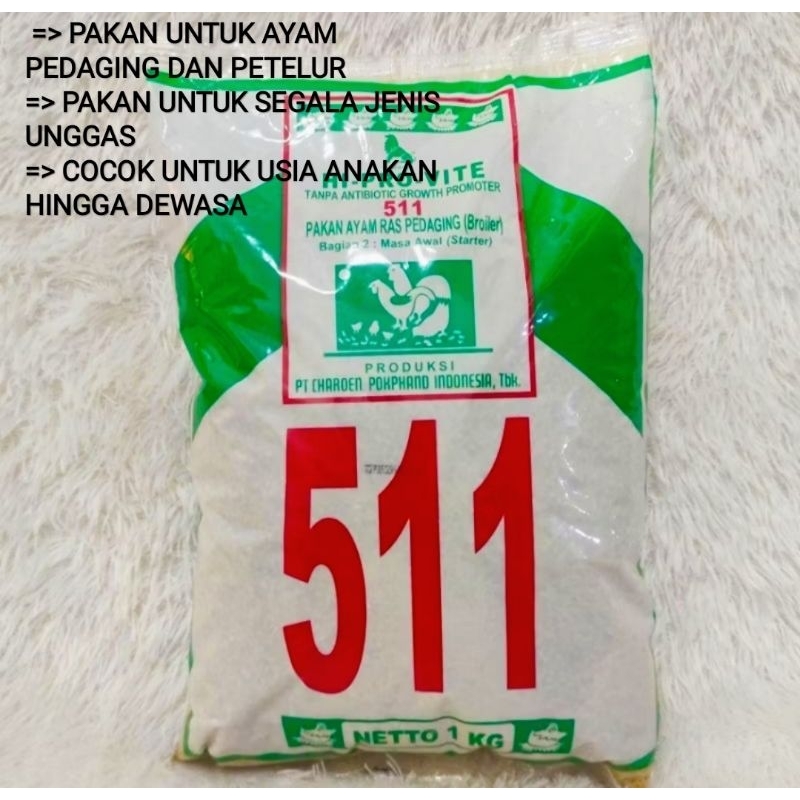 Jual Pakan Ayam 511 Kemasan 1kg ayam pedaging dan petelur HI PRO VITE ...