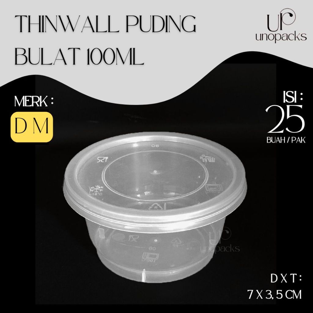 Jual THINWALL PUDING/SAUCE CUP BULAT MERPATI 100ML WADAH SAMBAL MAYO ...