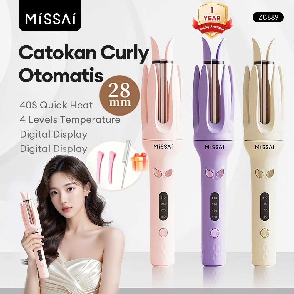 Jual Missai Catokan Curly Otomatis 28mm Catokan Keriting Rambut Otomatis Gigi Keempat Layar ...