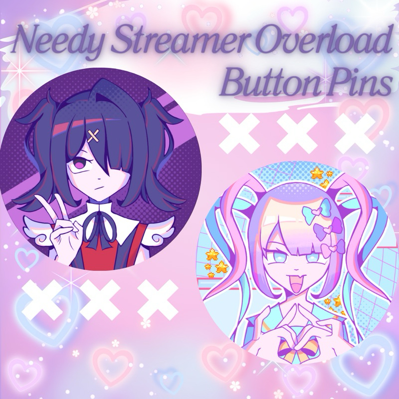 Jual Fanmerch button pin needy streamer overload needy girl overdose ...